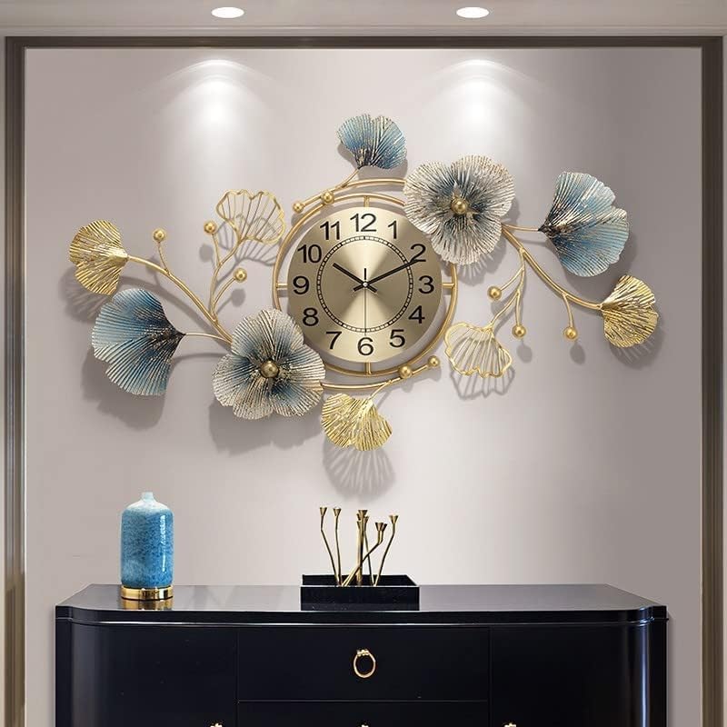 Buy Limelight Decorative Wall Clock Metal Wall Clock, Gingko Leaf Wall ...