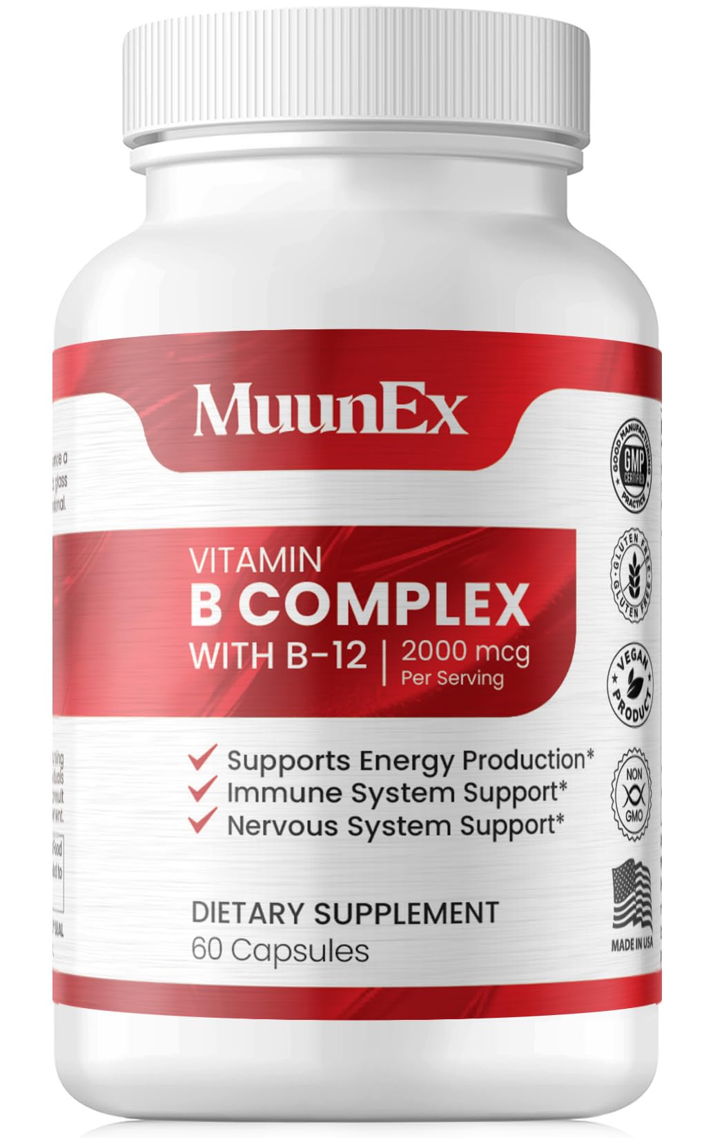 Amazon.com: MuunEx B-Complex, Vitamin B1 B2 B3 B6 B12, New Formula for ...