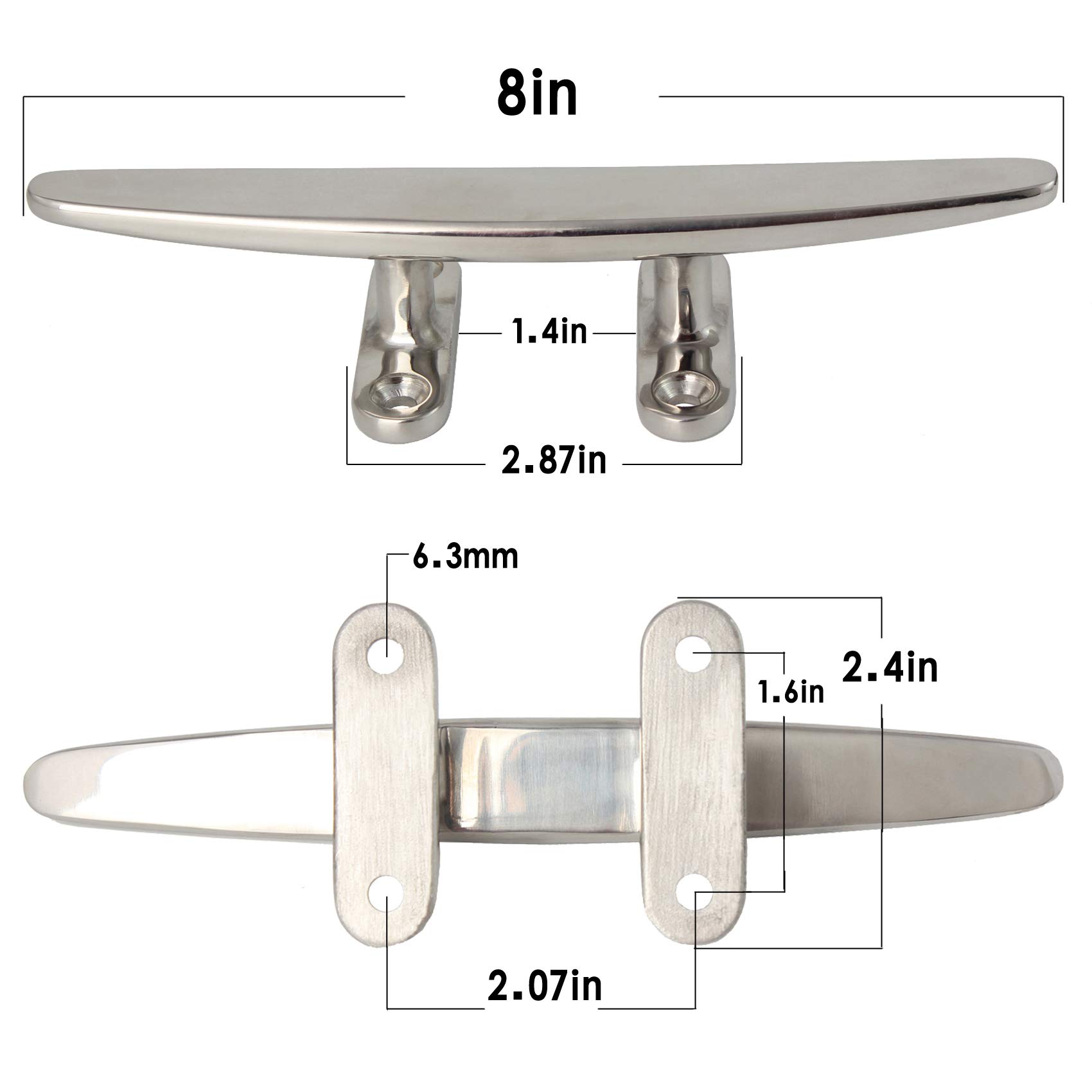 Snapklik.com : VEITHI Boat Cleats Dock Cleats 8 Inch 316 Stainless ...