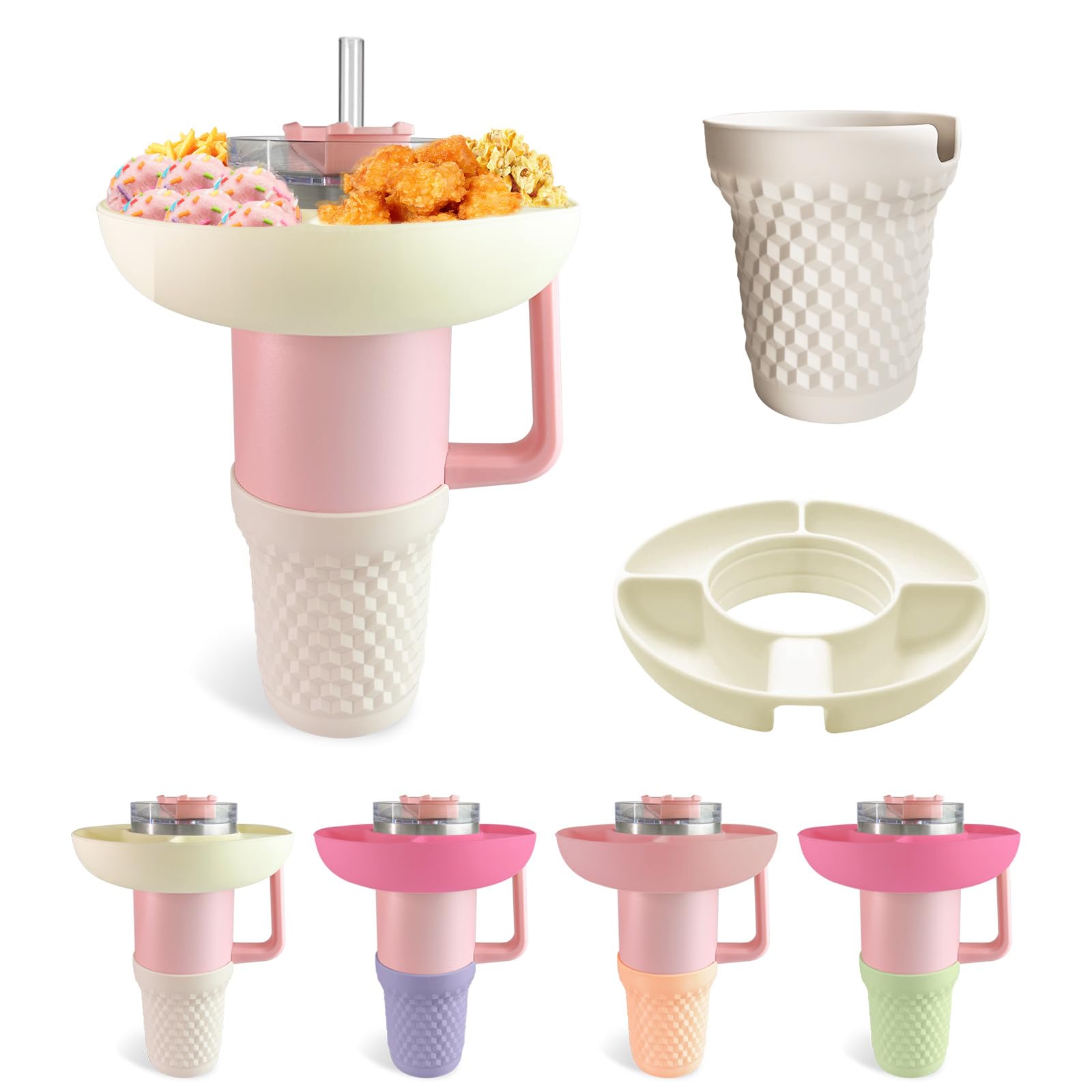 Amazon.com | mpmpssss Cream Snack Bowl for Stanley Cup, Silicone Beige ...