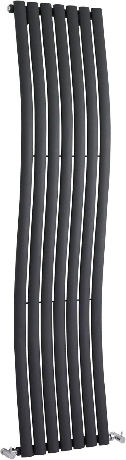 Balterley S-Curved Designer Radiator, Vertical Single Panel, Anthracite ...