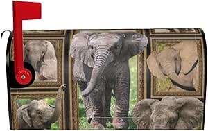 Amazon.com: Xsovgoi African Elephant Animals Magnetic Mailbox Cover ...