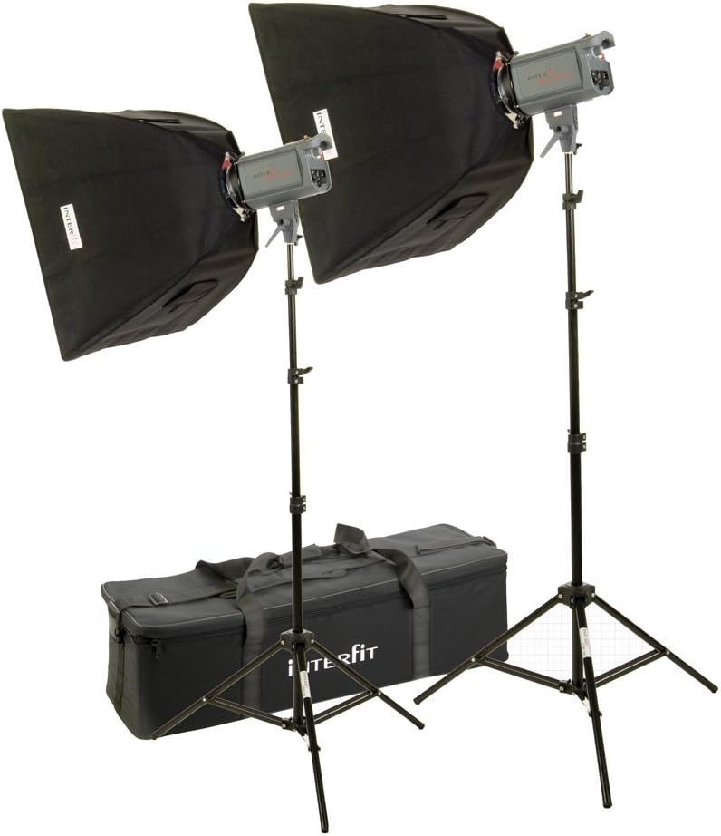 Amazon.com : Interfit INT195 Stellar X 1000 Solarlite Twin Softbox Kit ...