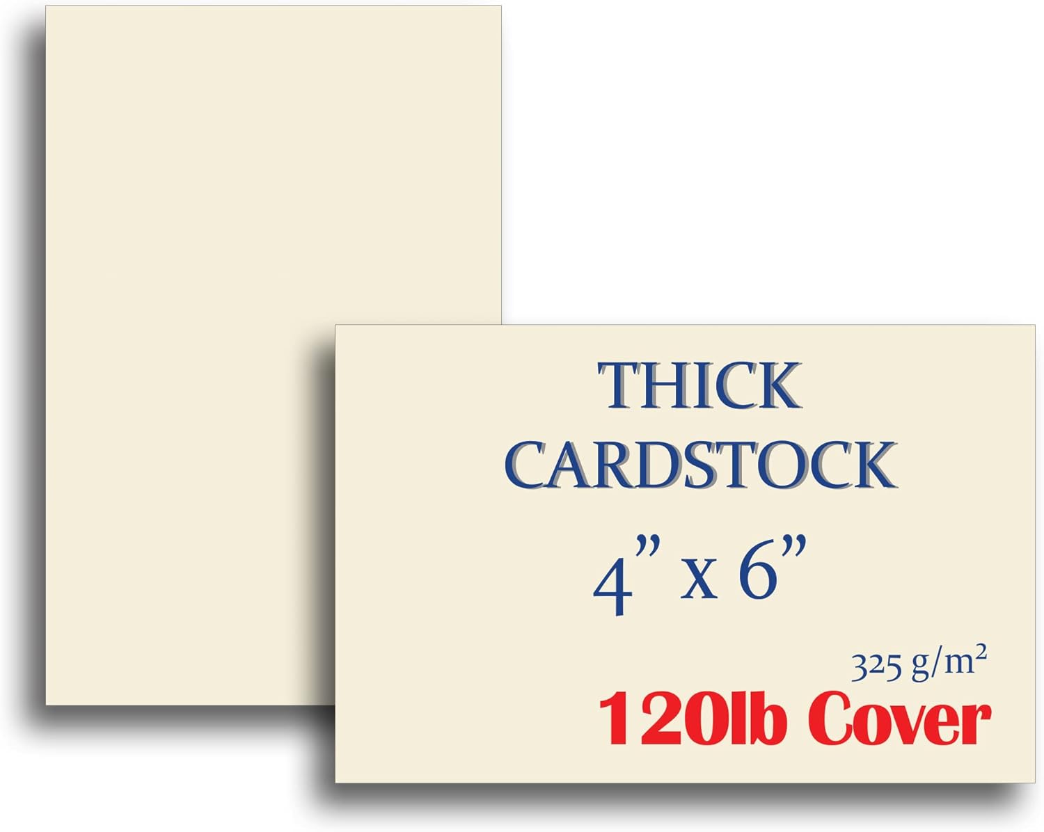 Thick & Heavy Cardstock - 120lb Cover - 4" x 6" Natural Cream - 325gsm ...