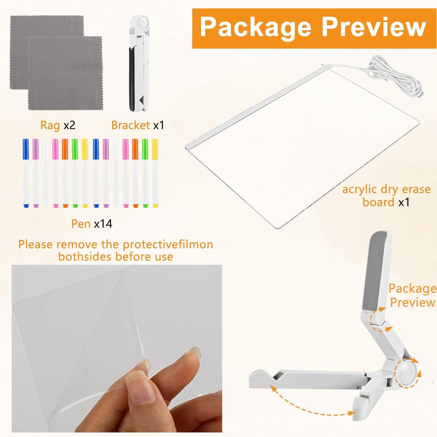 LED Note Board with Colors, 30 X 20CM Acrylic LED Drawing Board 7 ...