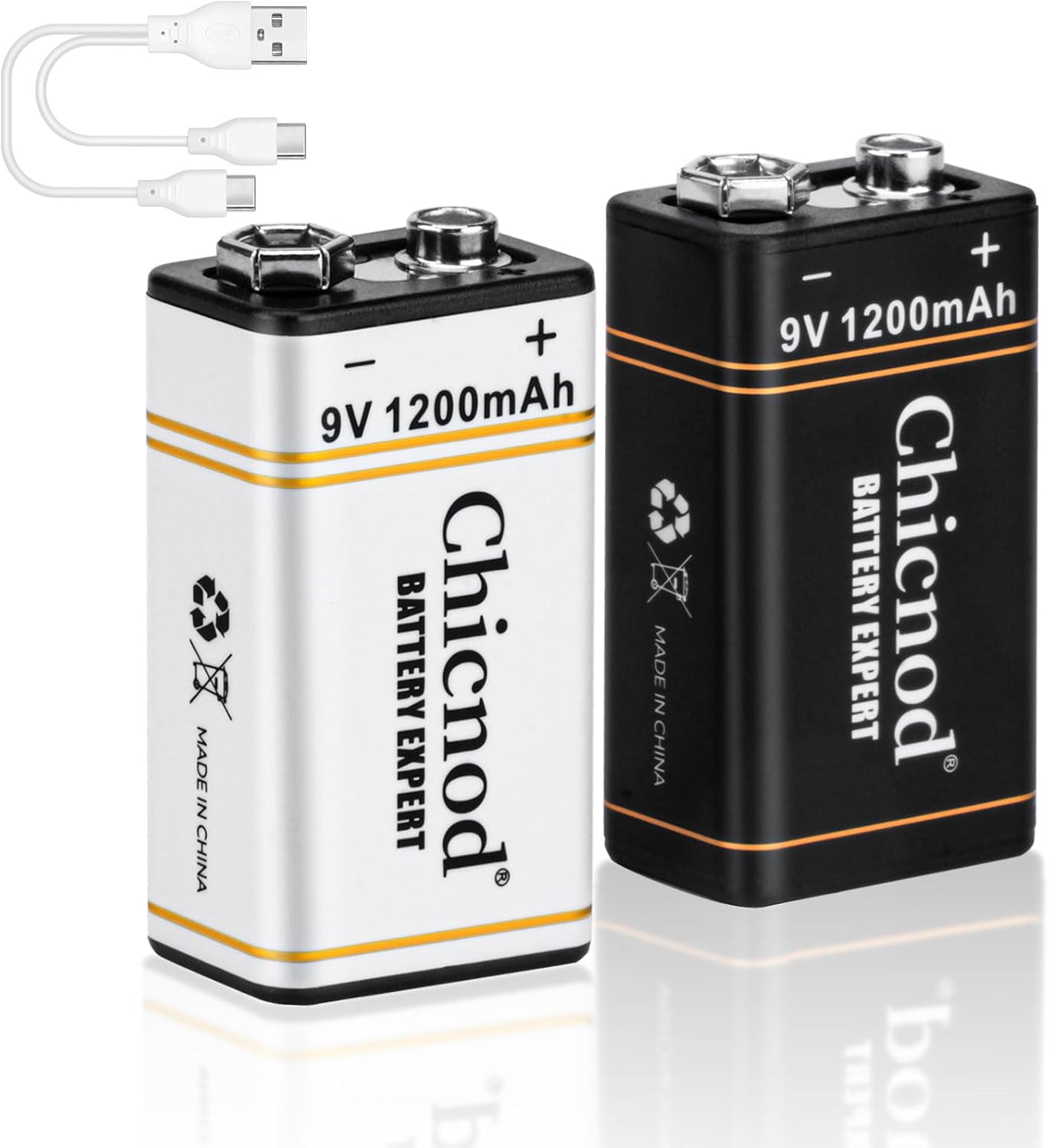Amazon.com: CHICNOD 9V Batteries-Li-ion Rechargeable 9V Batteries ...