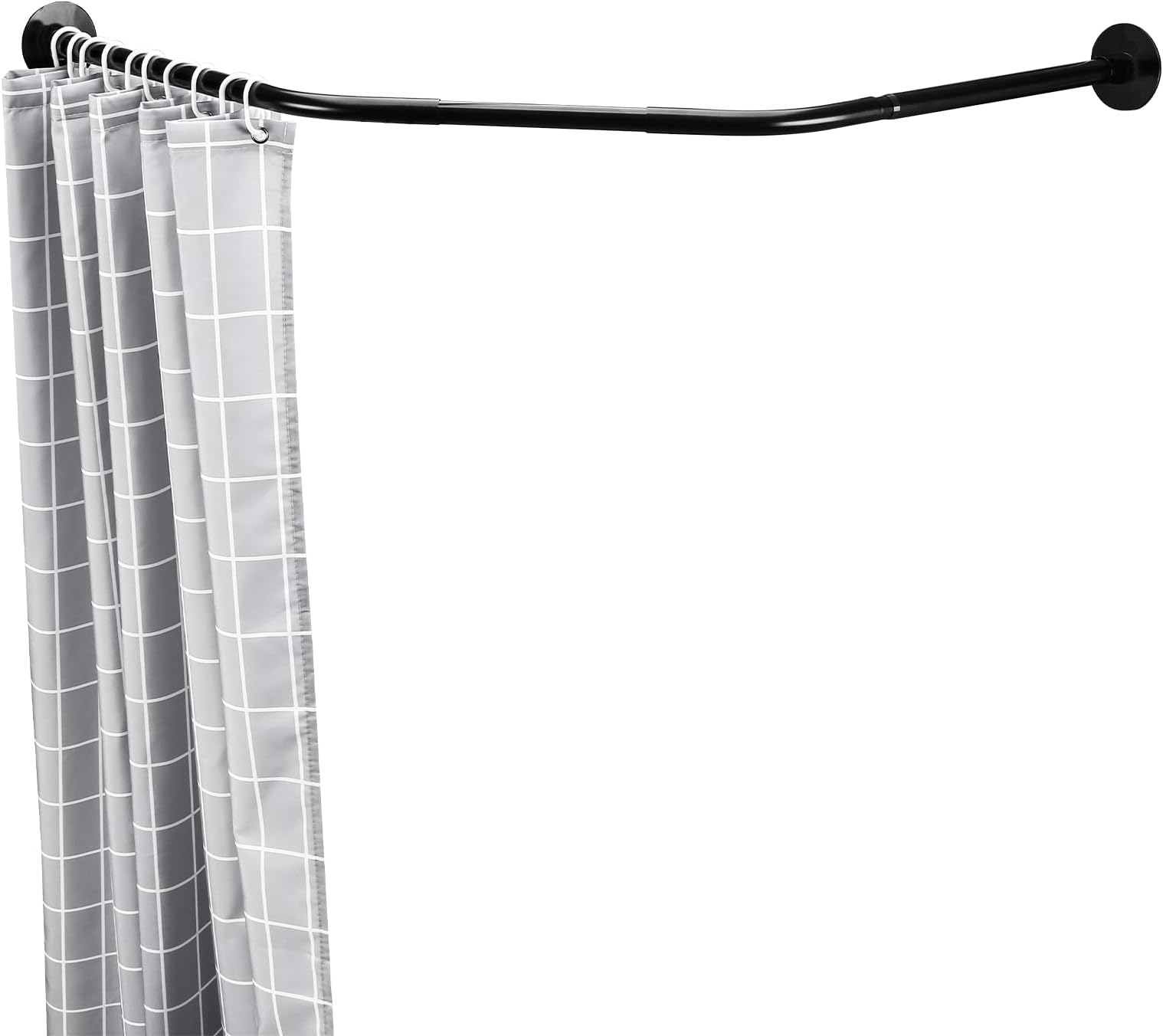 Amazon.com: Quany Life Stretchable Corner Shower Curtain Rod - Drill ...
