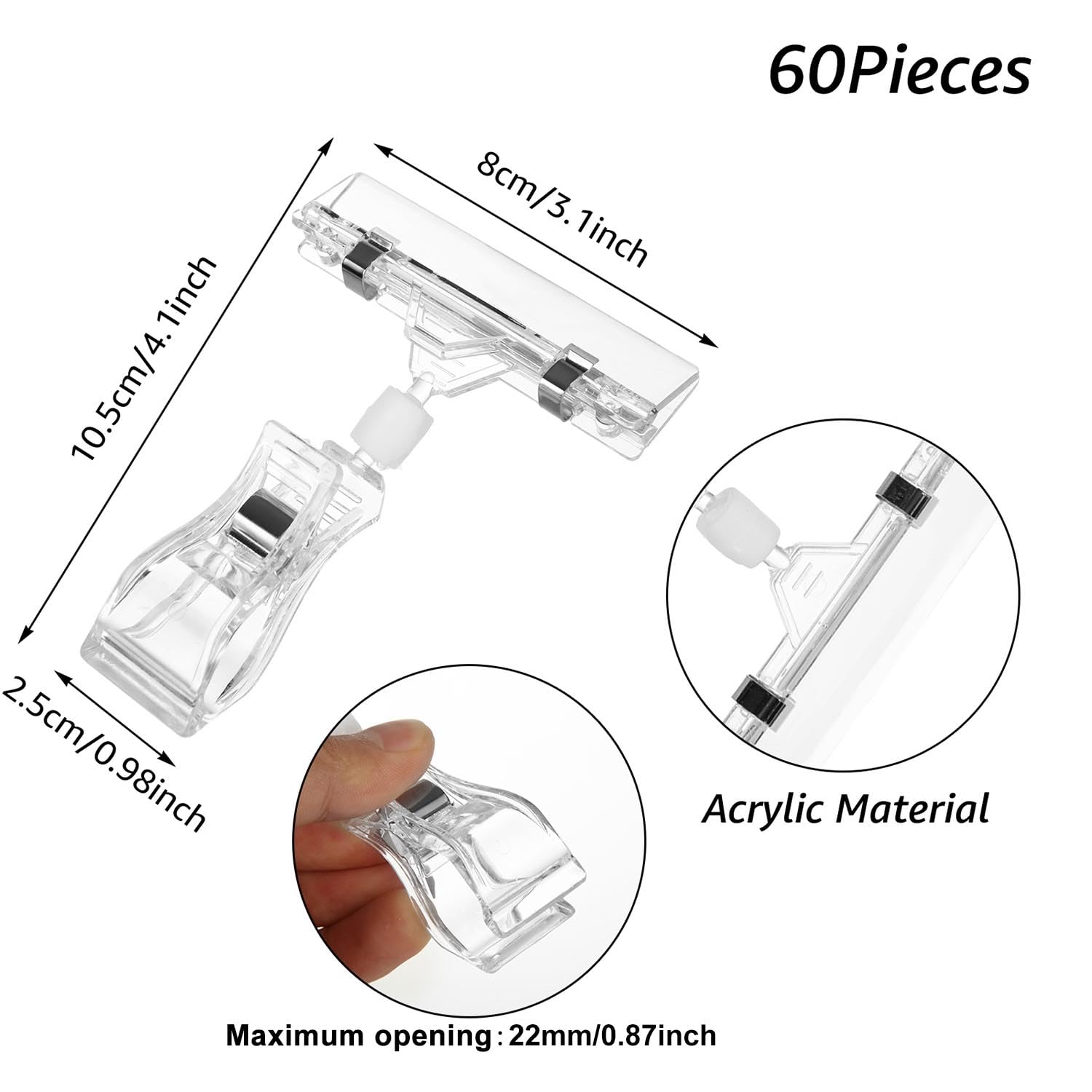 Snapklik.com : 60PCS Sign Clips Plastic Sign Holder On Merchandise ...