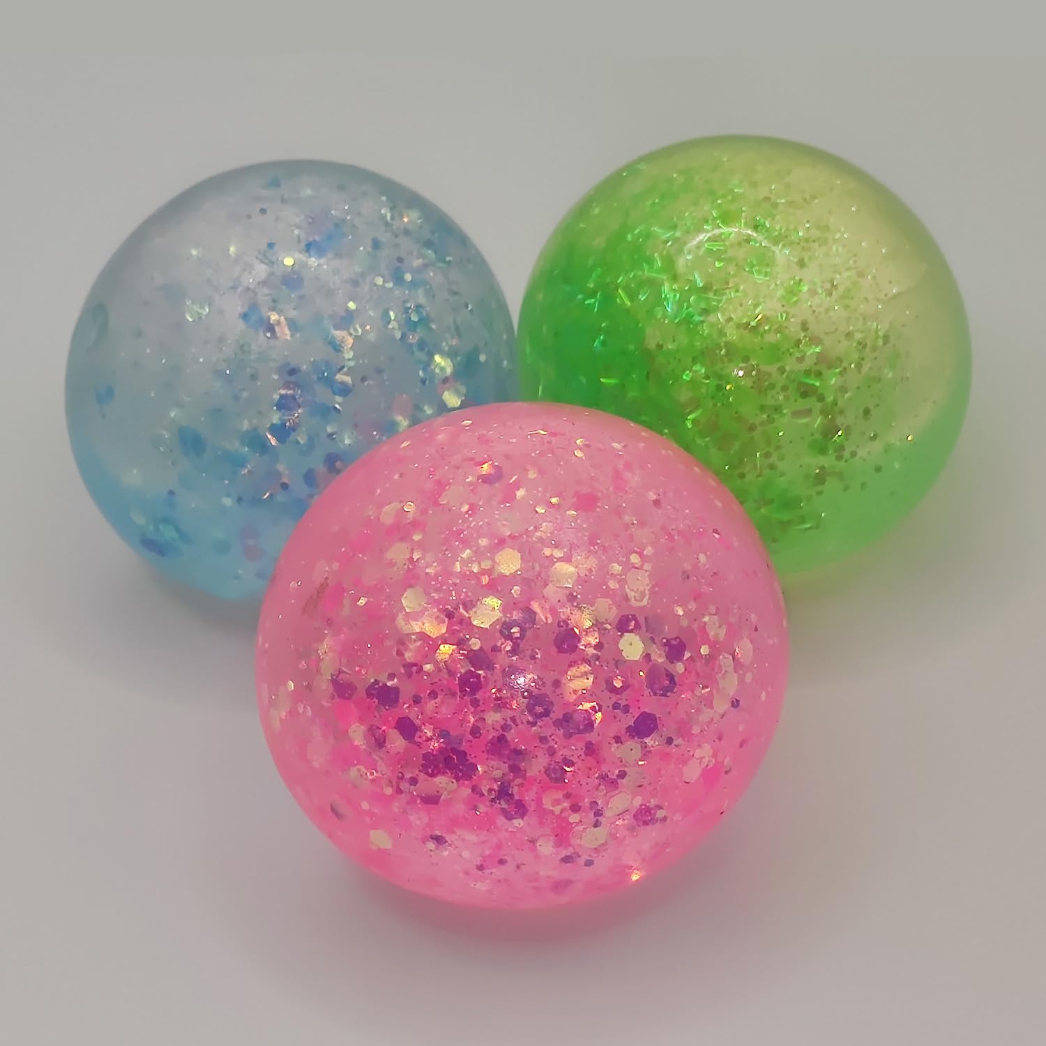 Amazon.com: 3Pcs Glitter Sugar Ball, 2.4" Slow Rise Squishy Stress ...