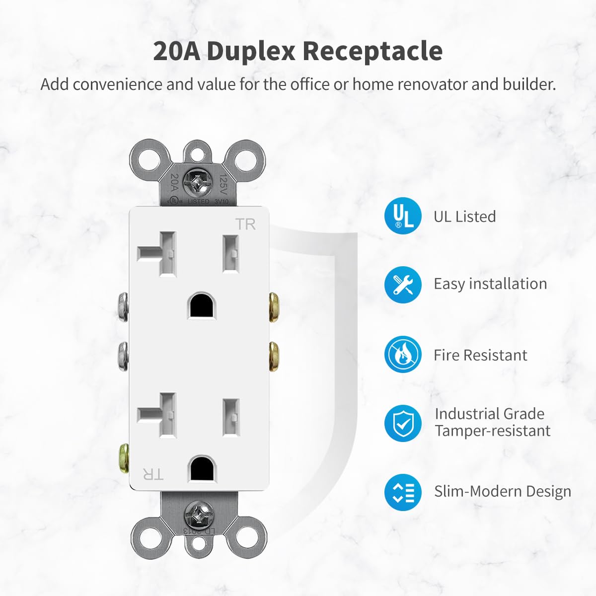 Snapklik.com : Micmi Decorator Receptacle Outlet, Standard Electrical ...