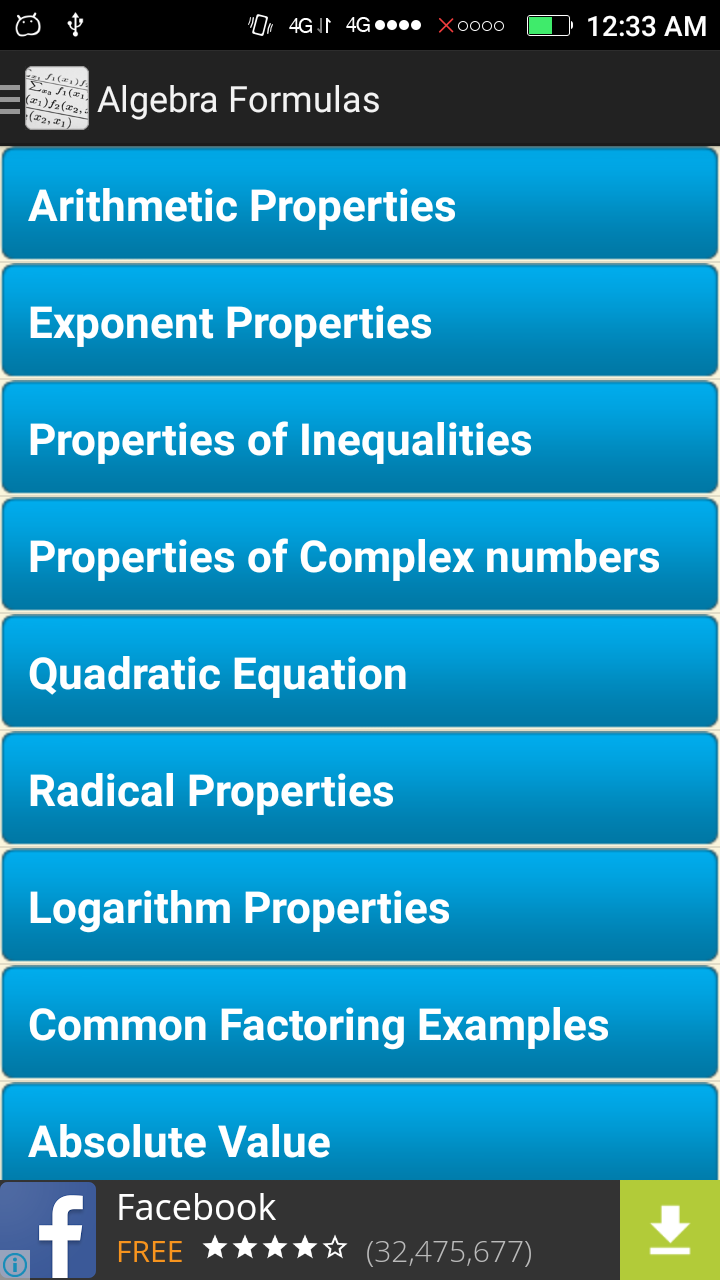 Math Formulas - App on Amazon Appstore