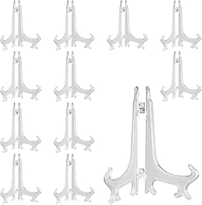 Amazon.com: 6 Inches Mini Easel Stand, 12 Pack Clear Plastic Small ...