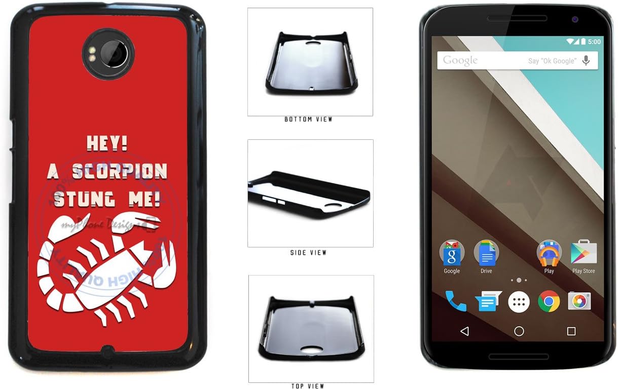 Amazon.com: Hey A Scorpion Stung Me With Red Background Plastic Phone ...