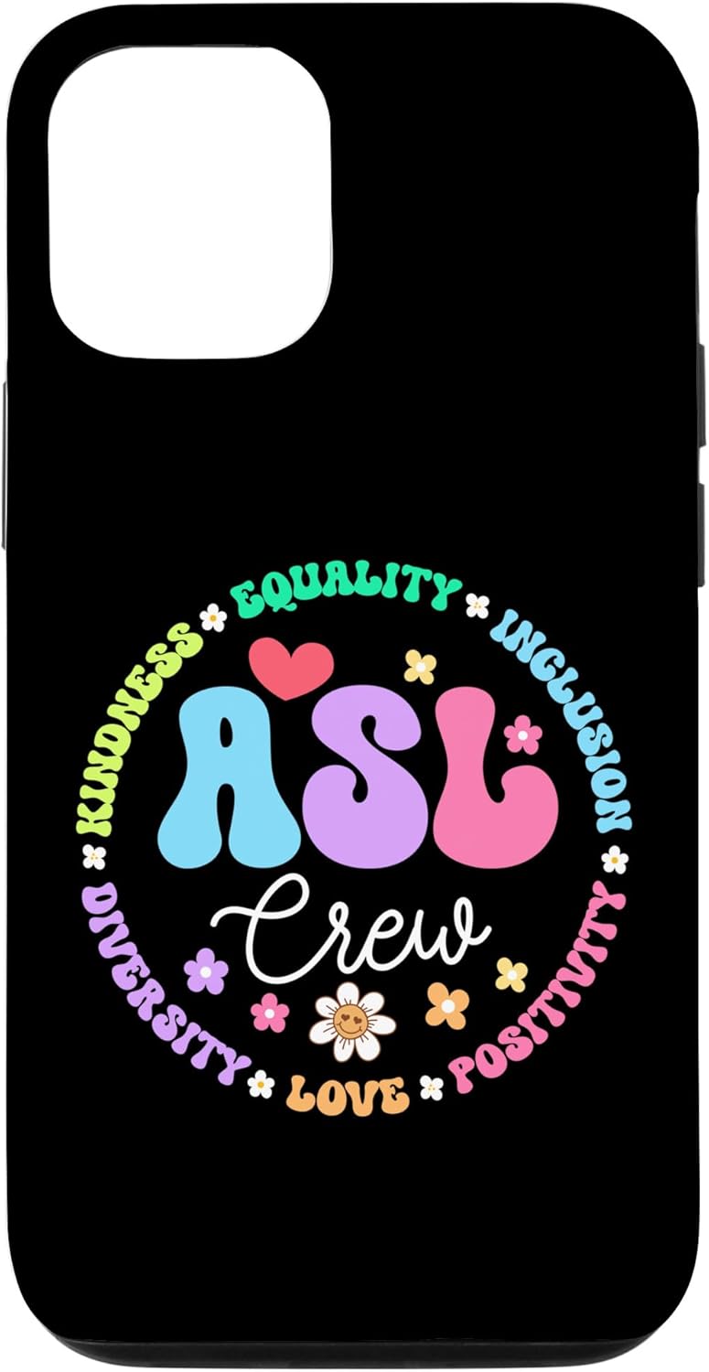 Amazon.com: iPhone 13 Groovy ASL Crew Love Teacher School Sign Language ...