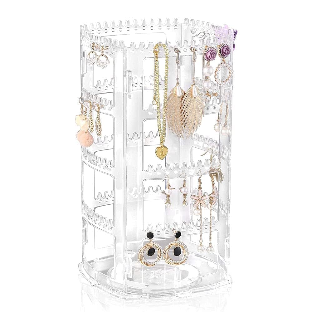 ROWNYEON Rotating Jewellery Organiser Jewellery Stand Acrylic 360 ...