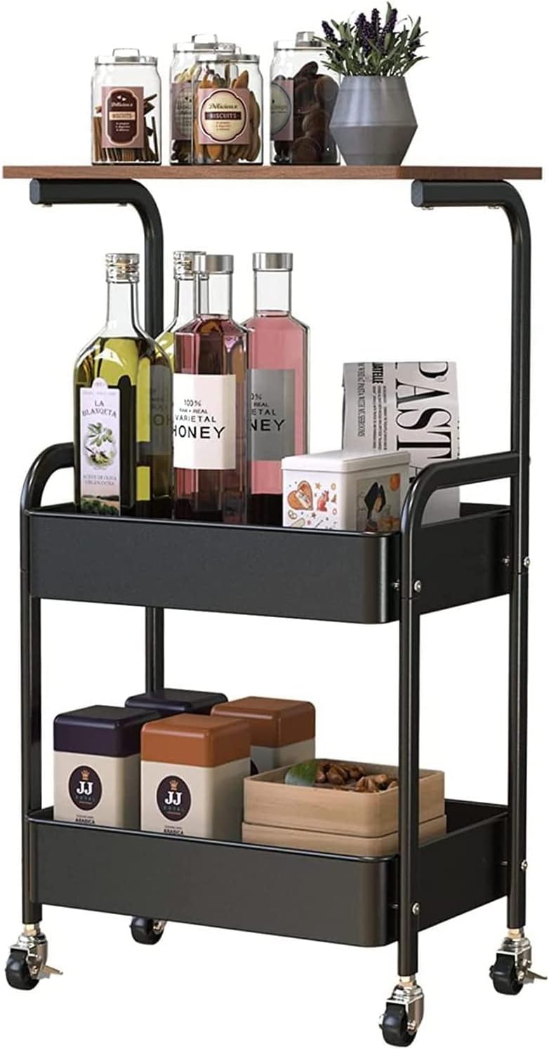 BRANG - Carrito de Servicio Bar con Cava de Madera con Ruedas : Amazon ...