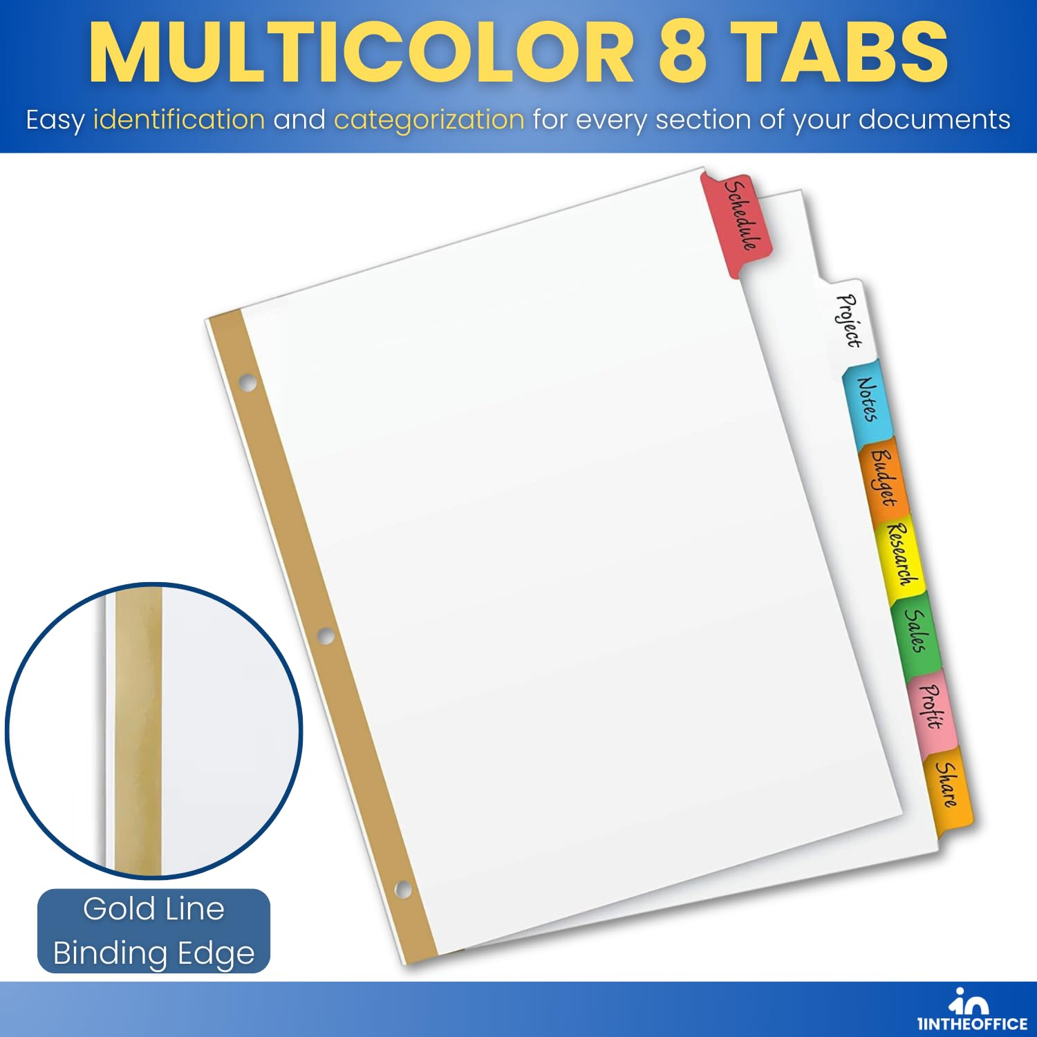Snapklik.com : 1InTheOffice Dividers For 3 Ring Binder, Binder Dividers