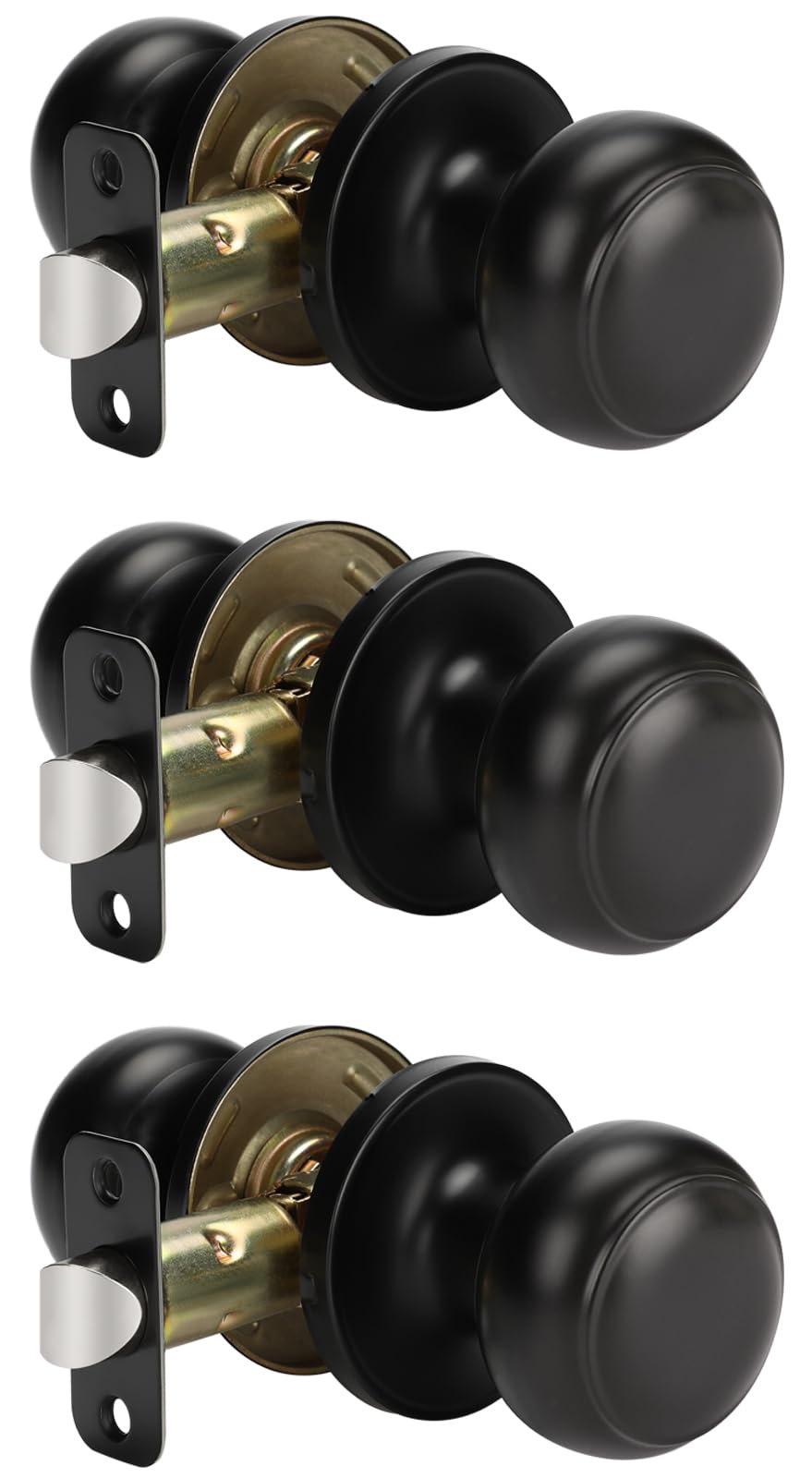 Snapklik.com : Goldenwarm Black Passage Door Knobs, Matte Black Closet ...