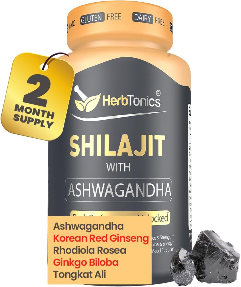 Amazon.com: Herbtonics Shilajit for Men & Women with Ashwagandha ...