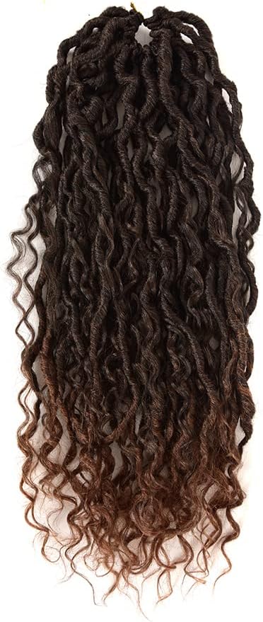 6 packs Goddess Locs Crochet Hair with Curly Hair 144 Strands Faux Locs ...
