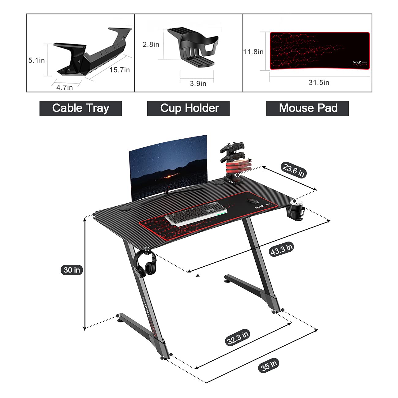 Dripex Ergonomic Gaming Desk at Wendy Ferguson blog