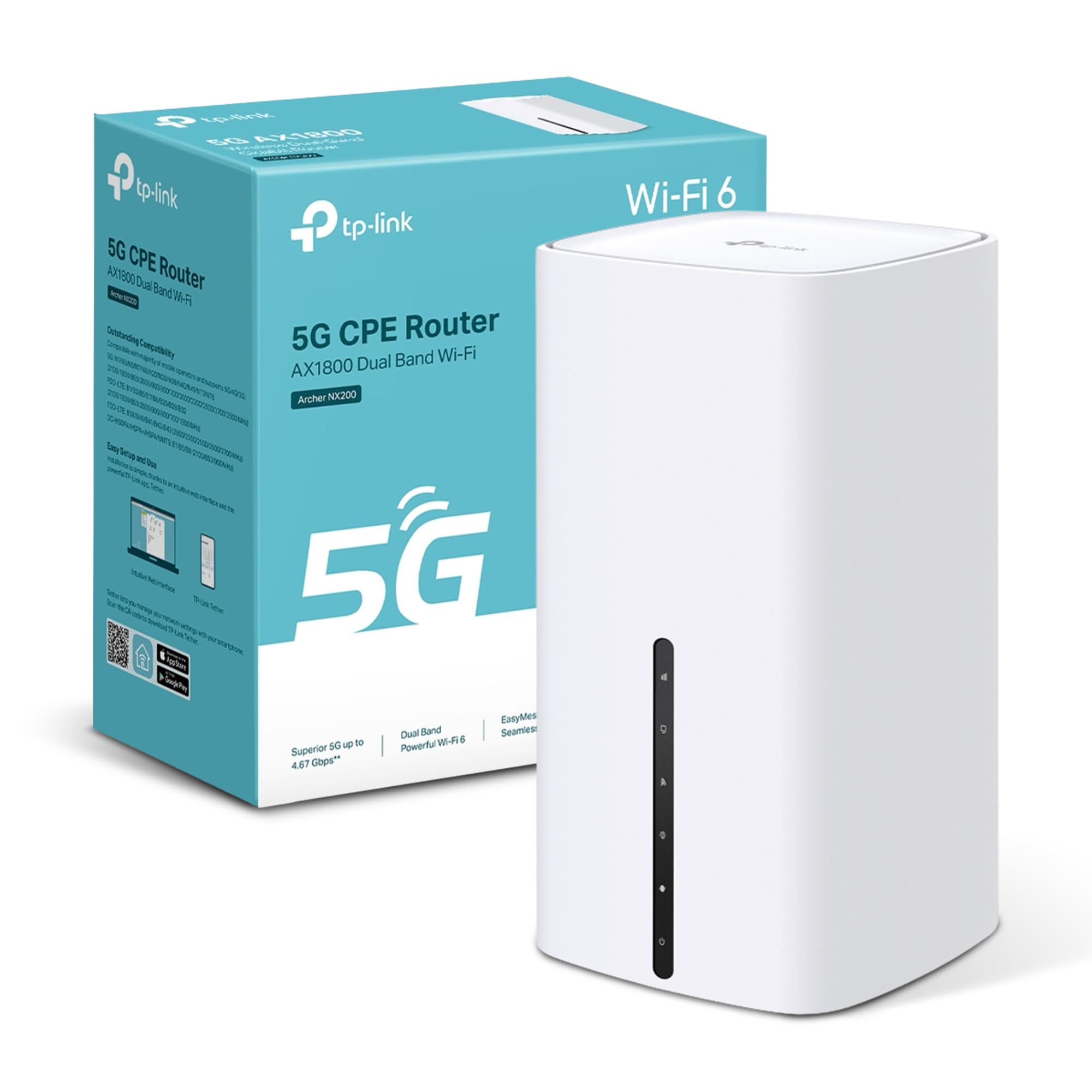 TP-Link Archer NX200 5G Router WiFi 6 AX1800Mbps, 5G Router with Sim ...