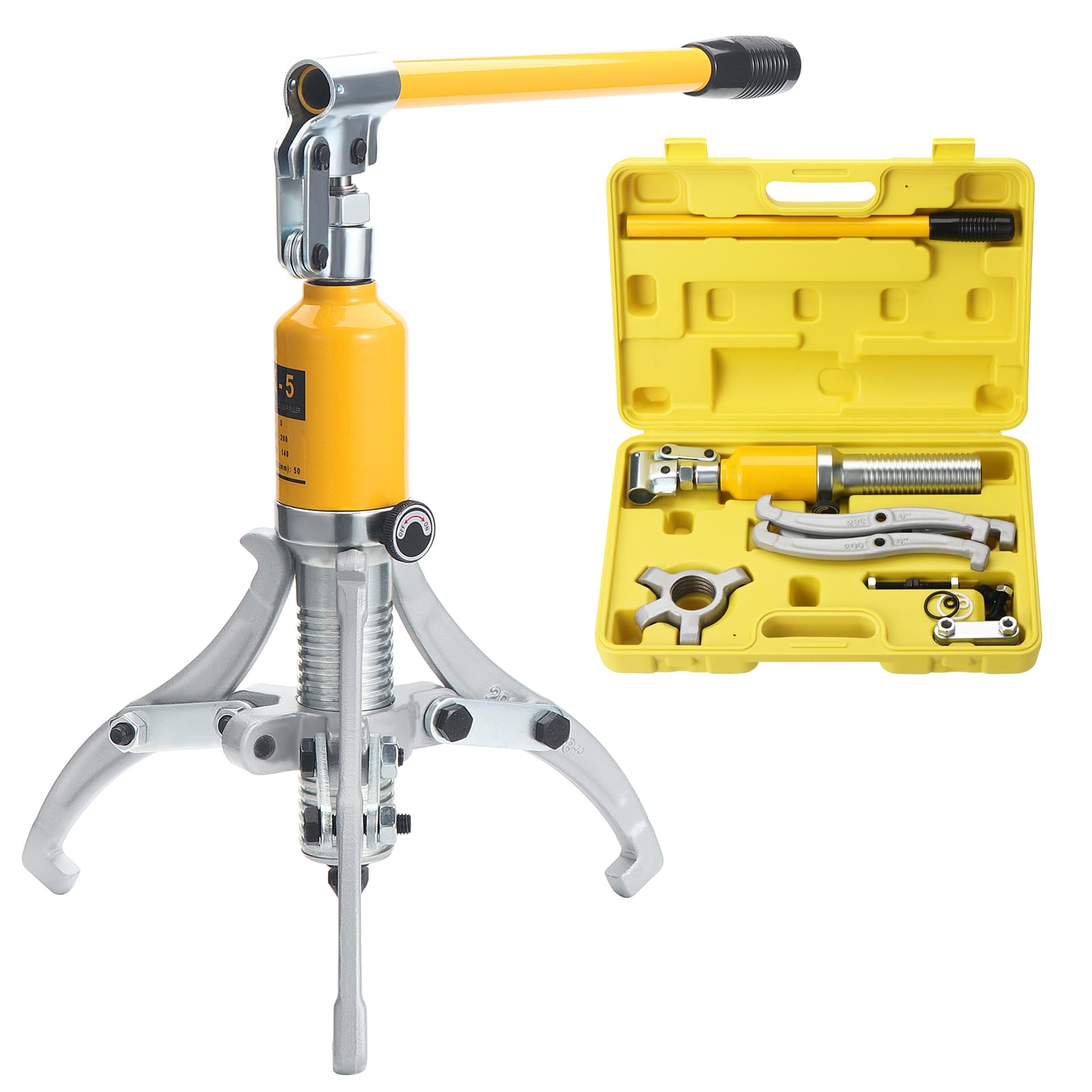 HSEAMALL 5 Ton Hydraulic Gear Puller Hub Bearing Puller Separator 2 or ...