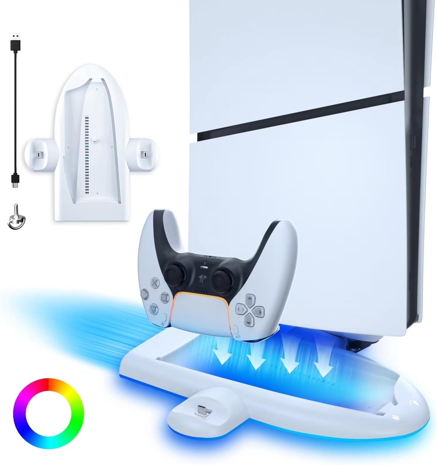 Amazon.com: WUXIDIXI PS5 Slim Vertical Stand with Controller Charging ...