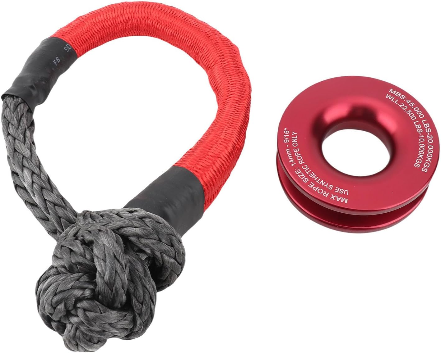 Synthetic Soft Shackle with Winch Ring, 4x4 Recovery Ring Snatch Rope ...