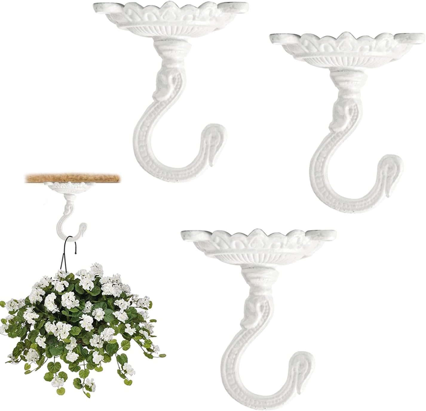 Amazon.com: Sungmor Heavy Duty Ceiling Hooks for Hanging Plants, 3PC ...