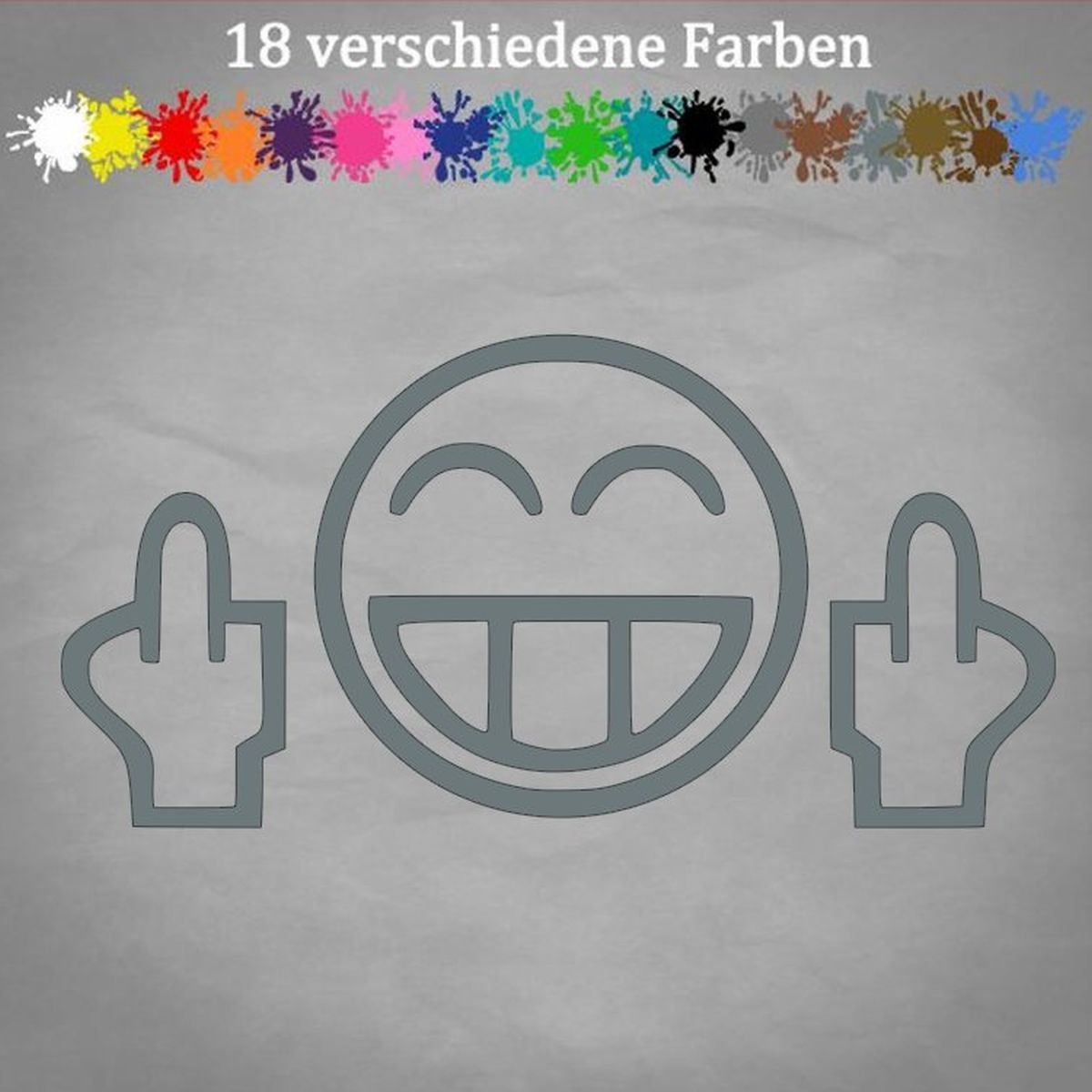 Buy Middle Finger 20 x 10 cm Smiley Car Sticker Golf Opel GTI Tuning ...