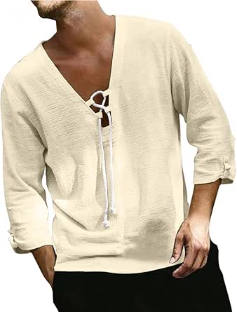 Amazon.com: Askelly Mens Pirate Shirt Renaissance, Mens Scottish Retro ...