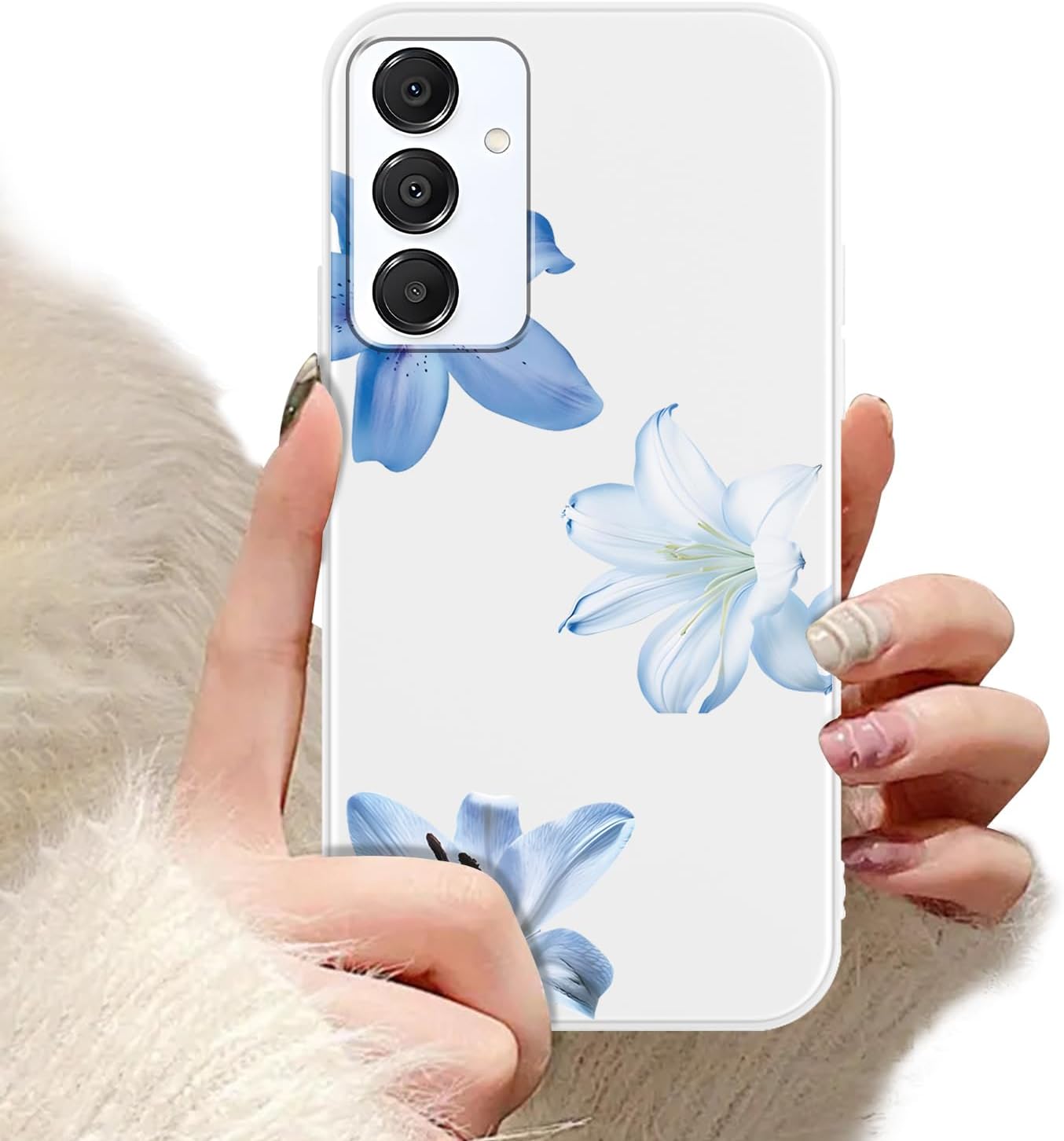 Amazon.com: Blue Lily Flower Phone Case for Samsung Galaxy S25 5G 6.2 ...