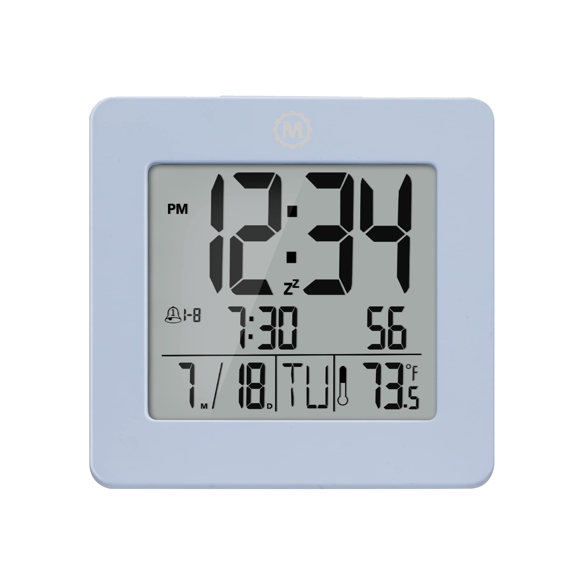 Marathon Digital Desktop Clock, Blue - Easy-to-Read 3.5” Display with ...