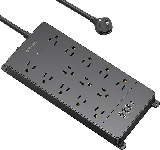 TROND Power Bar Surge Protector with USB C, 4000J, ETL Listed, 13 ...