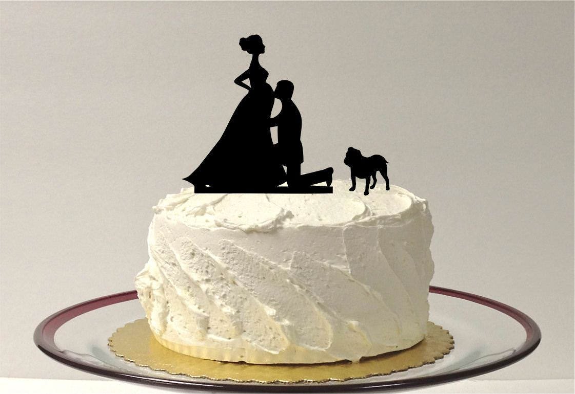 Buy Pregnant Wedding Cake Topper With Dog Pregnancy Silhouette Pregnant ...
