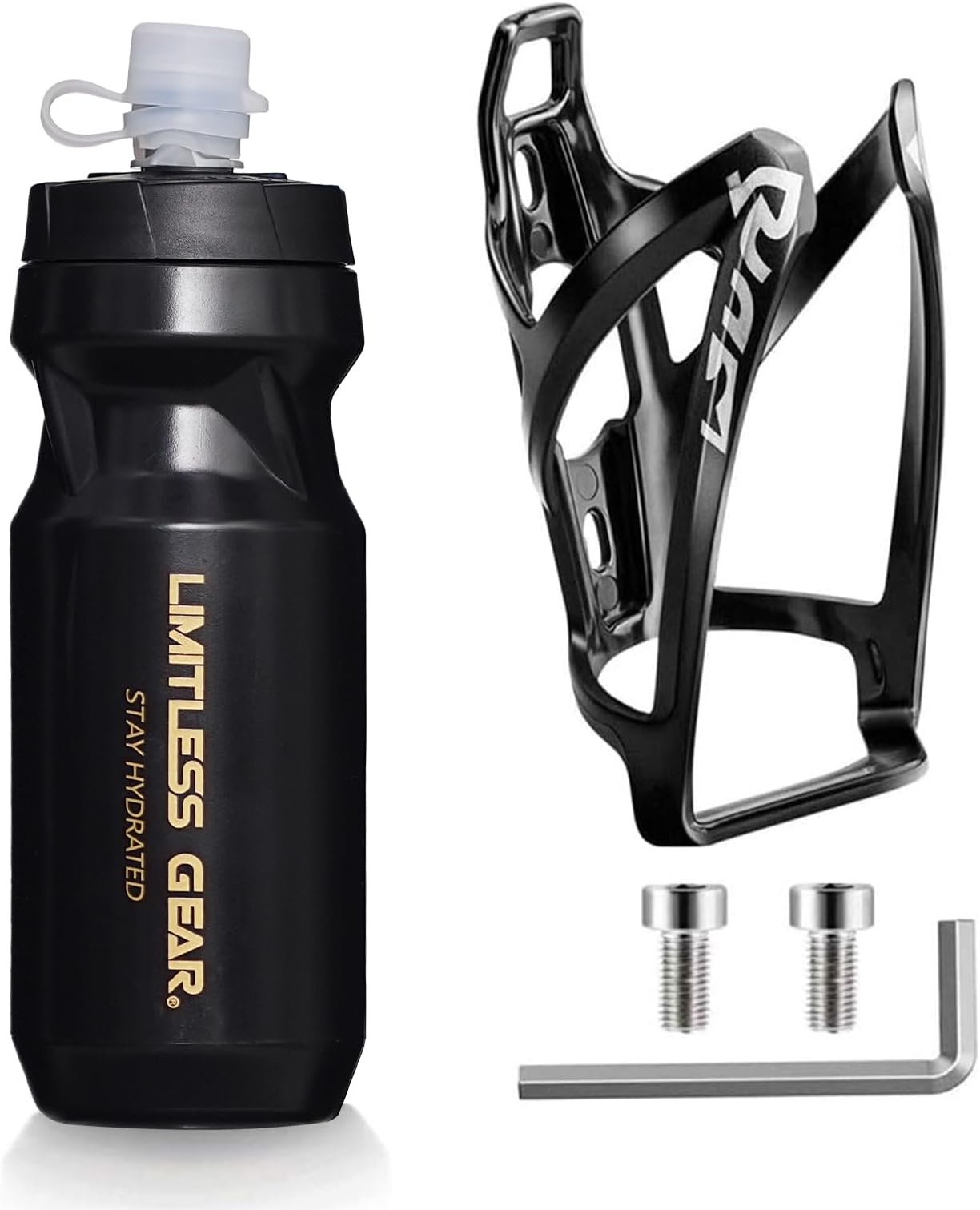OSIGEI Bike Water Bottle Cage and 21oz Bike Water Bottle Set ...