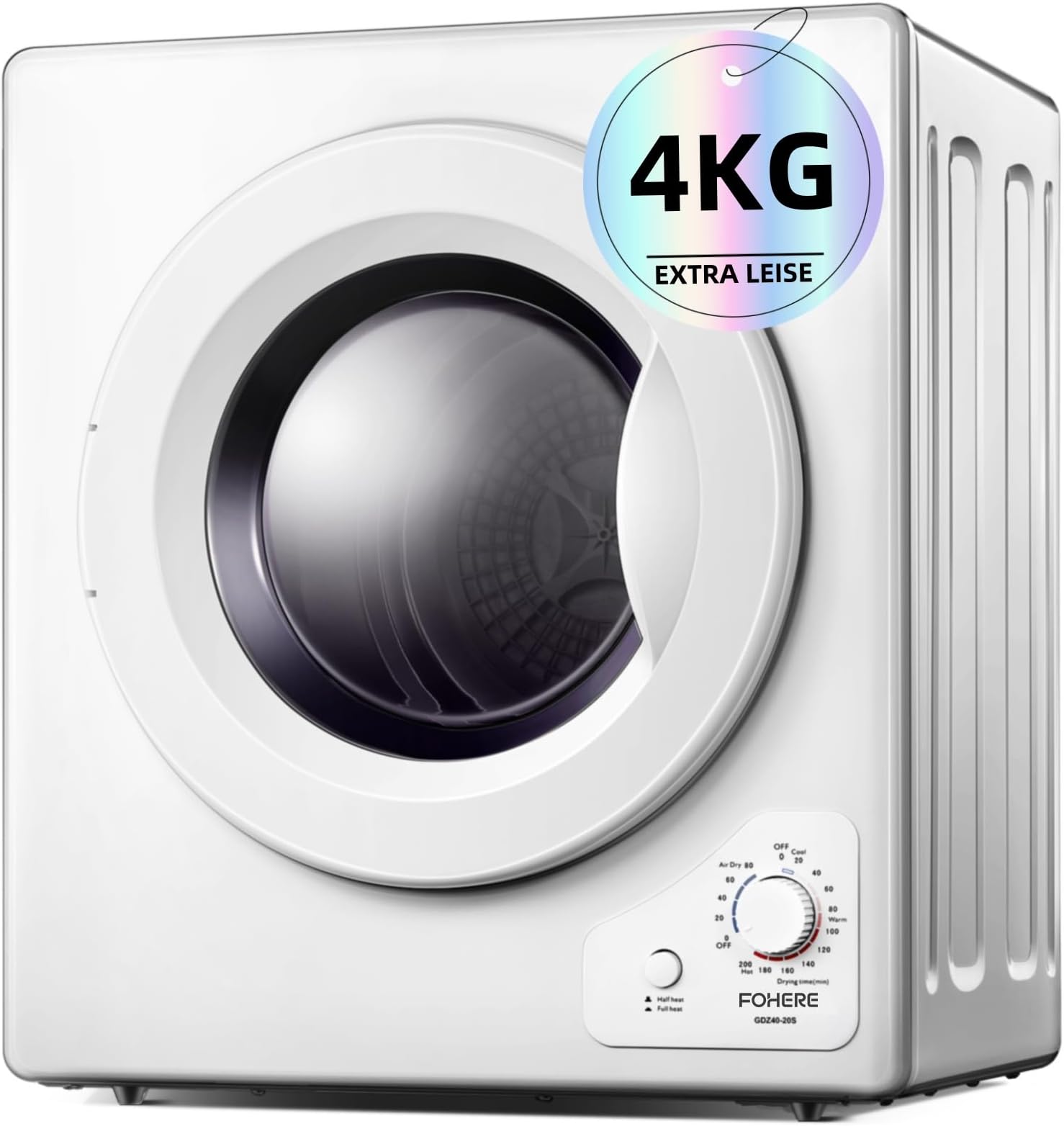 4KG Vented Tumble Dryer, FOHERE 1200W Compact Vented Tumble Dryer, 5 ...
