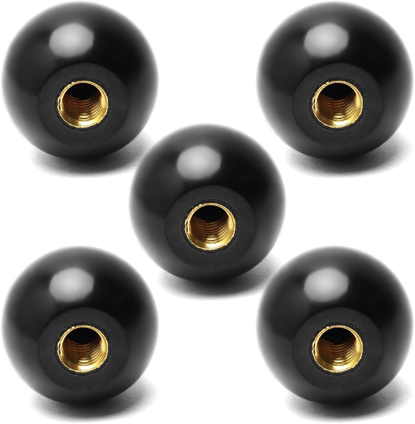 Amazon.com: Othmro 5Pcs Threaded Ball Knobs, 1 1/4" Dia M8 Female Thread Black Bakelite Handle ...