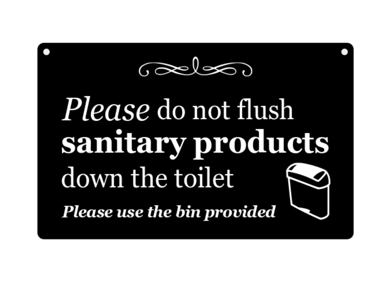 Please Place Sanitary Napkins Sign