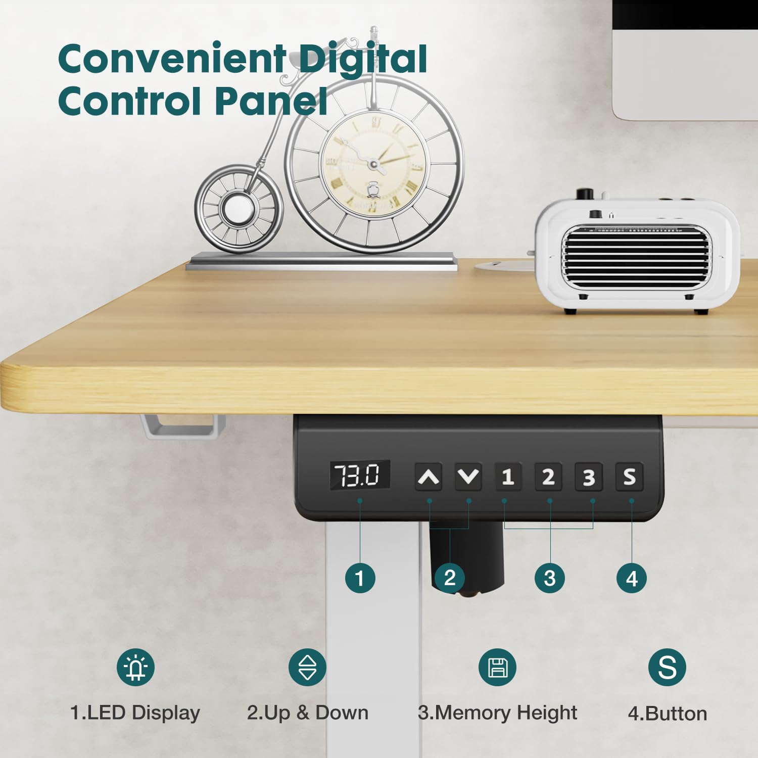 Snapklik.com : Standing Desk, Adjustable Height Electric Sit Stand Up ...