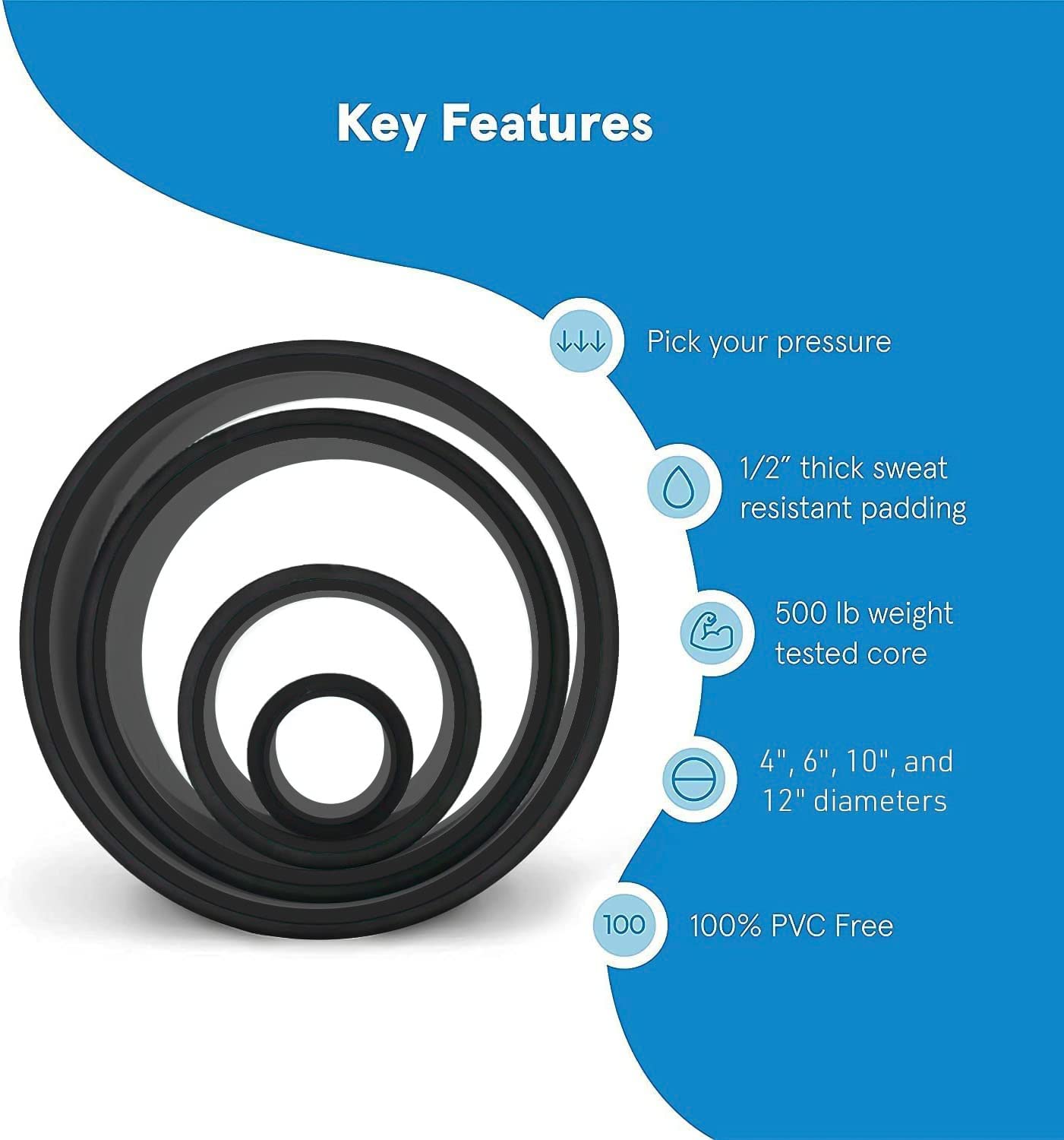 Chirp Wheel Back Stretcher w/ Foam Padding, Set of 4 Body Roller - 12 ...