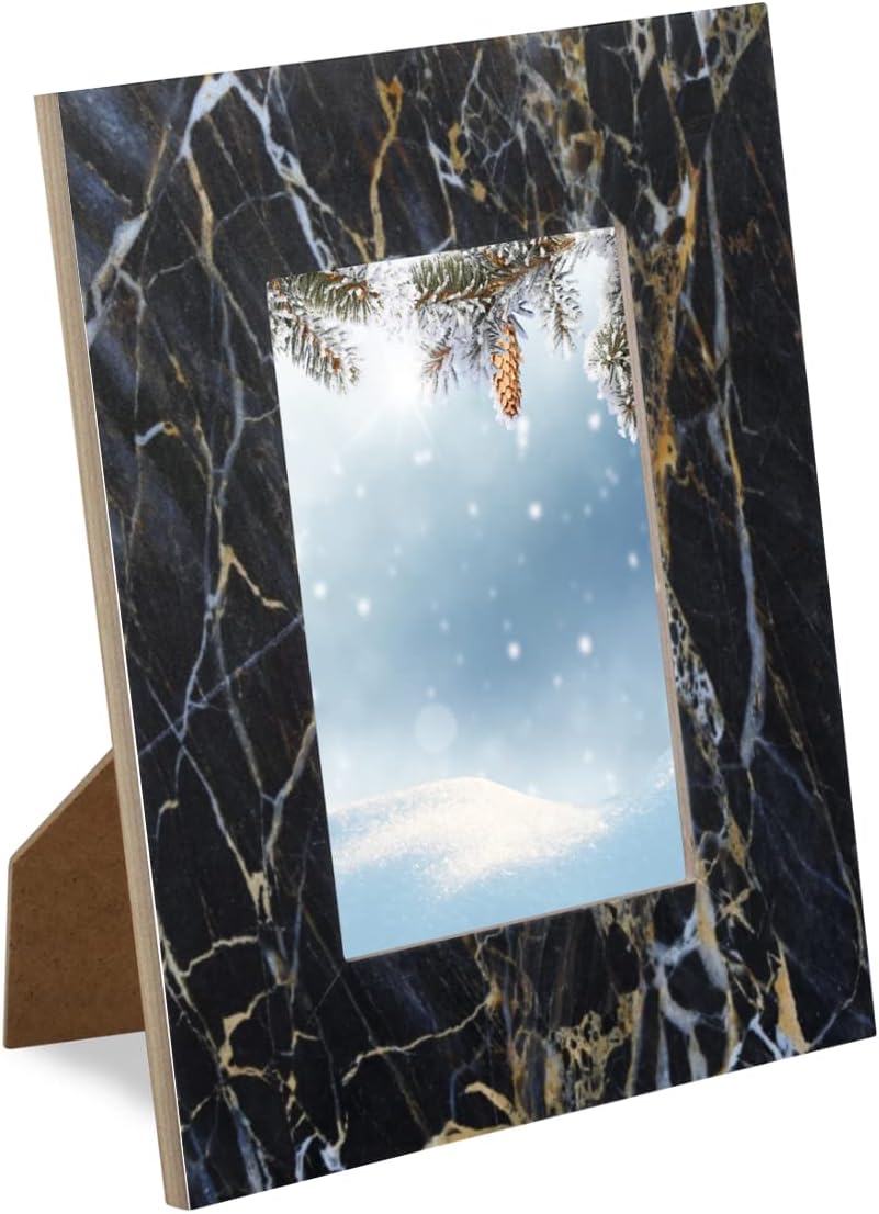 Amazon.com - Marble Dark 4x6 Picture Frame Wood Photo Frames for Table ...