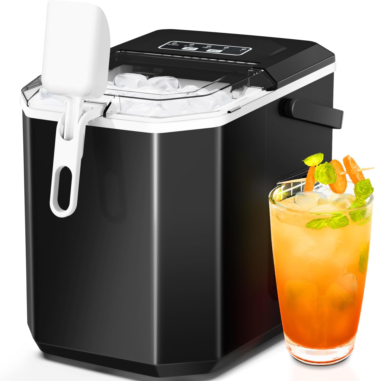 Amazon.com: rosmena Bullet Ice Maker, 26.5 lb/24H Counter Top Ice Maker ...