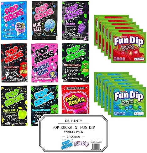 Amazon.com : Fun Dip Pop Rocks Variety Pack (21 Count) - Includes 9 Pop ...
