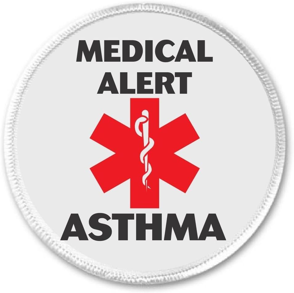 Amazon.com: Medical Alert ASTHMA 3" Sew On Patch Emergency Health ...