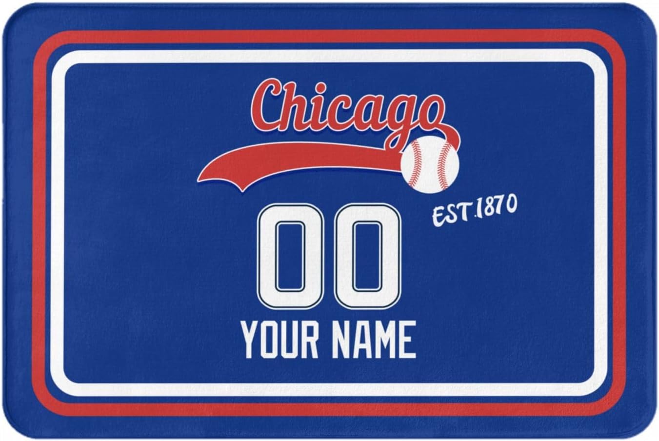Amazon.com: Custom Chicago Door Mat Bathroom Foot mats Rug Embossed ...