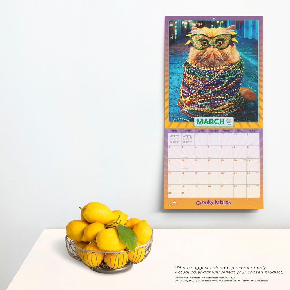 Snapklik.com : Avanti Cranky Kitties OFFICIAL 2025 12 X 24 Inch Monthly ...