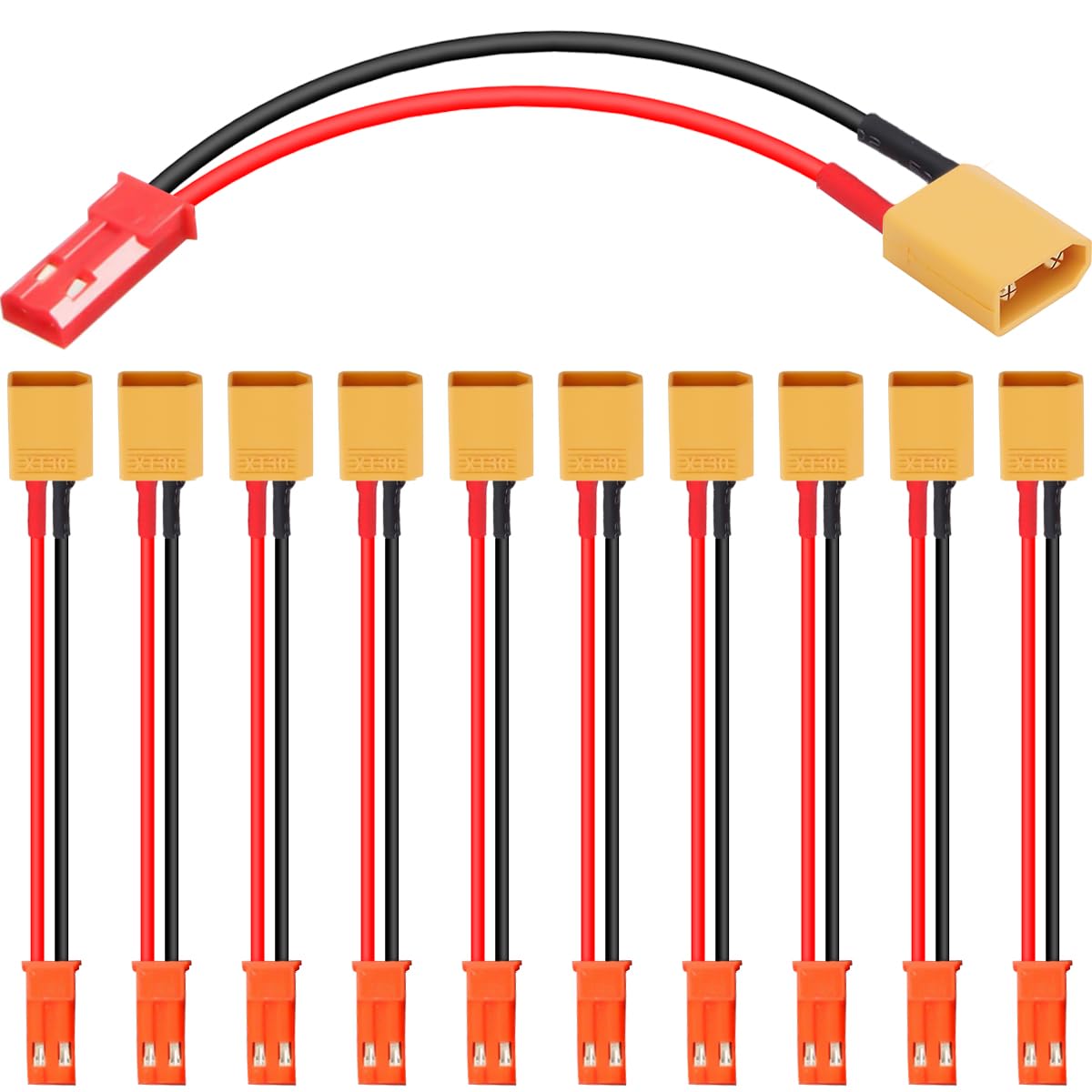 EatPitaya XT30 Plug to JST Connector,10pcs XT30 Male to JST Female ...