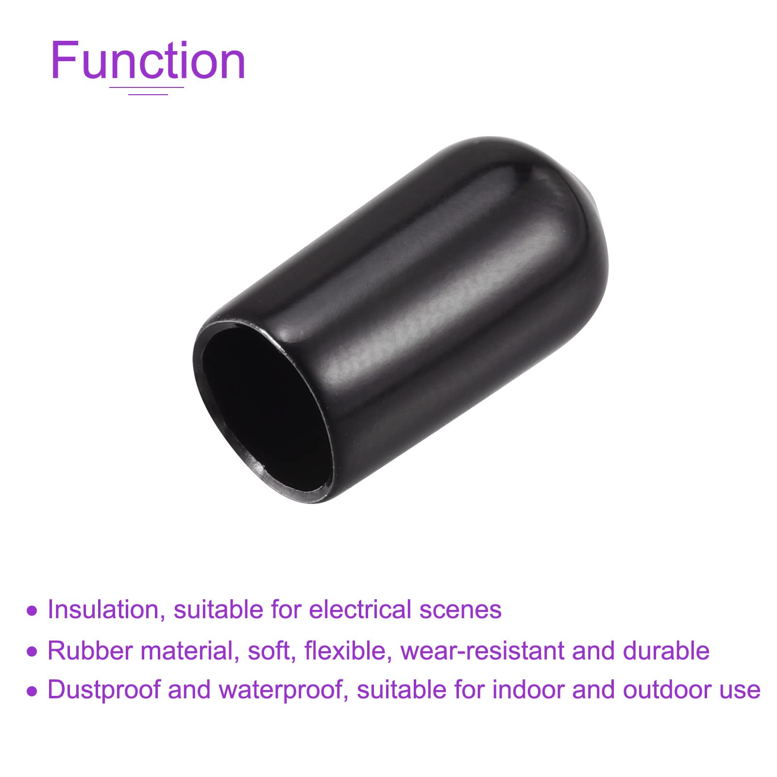 Snapklik.com : 20 Pack 7.5mm ID Black Screw Thread Protectors Rubber ...